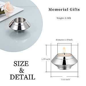shajwo Cremation Urn for Human Ashes Stainless Steel Candle Ash Holder Keepsake Urn for Ashes Candlestick Mini Funeral Urns for Pet Ashes,Silver
