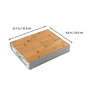 GULRUH Wood Cutting Boards for Kitchen, Eco-Friendly Kitchen Chopping Board， Plastic Drawer Type Cutting Board ，Kitchen Accessories Wooden