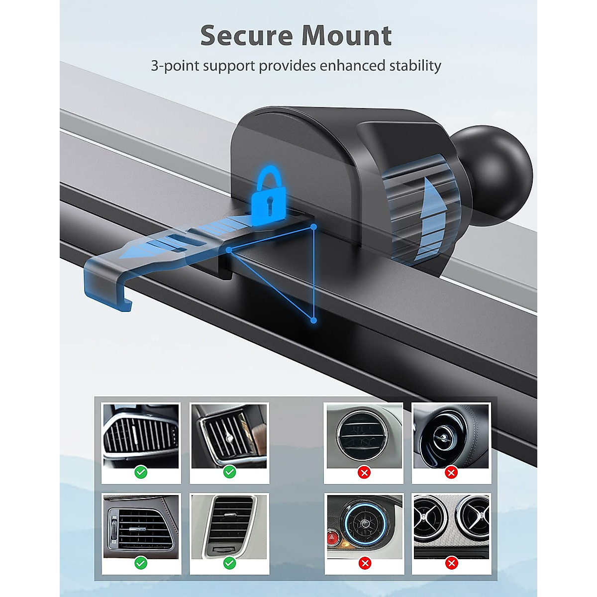 Magnetic Wireless Car Charger Mount, Compatible with Magsafe Car Charger Air Vent Phone Mount Magnetic Phone Car Mount with Powerful Magnetic Pull for iPhone 14 13 12 Pro Max Mini