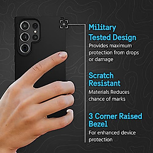 Pelican Ranger - Samsung Galaxy S23 Ultra Case [6.8"] [15FT MIL-STD Drop Protection] [Wireless Charging] Phone Case for Samsung Galaxy S23 Ultra - Slim, Rugged Cover w/ Anti Scratch Technology - Black