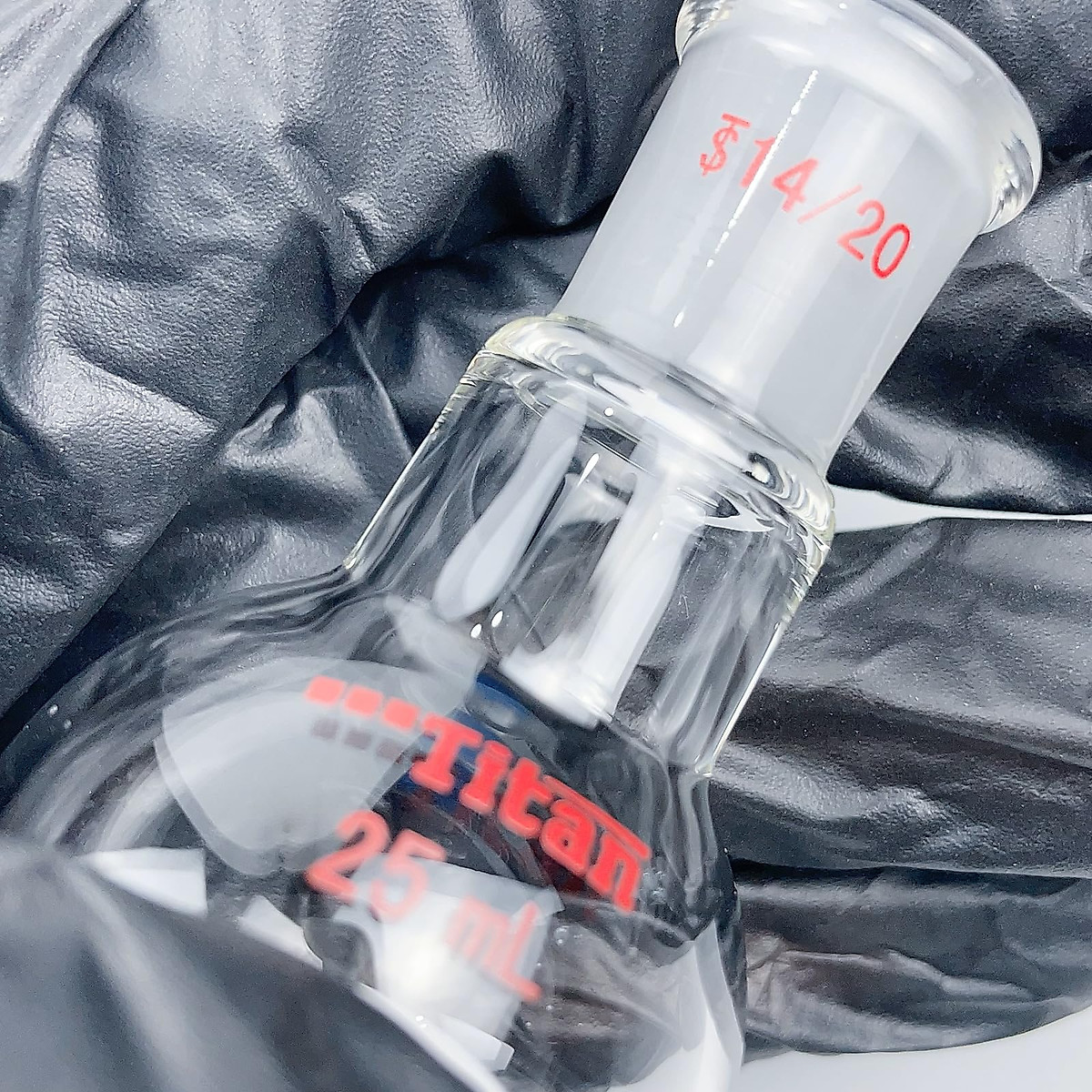 ADAMAS-BETA Lab Boiling Flasks 25mL Single Neck Round Bottom Boiling Flasks Borosilicate Glass with 14/20 Standard Taper Outer Joint