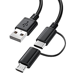 Fast Charger for Amazon Fire Tablet,Micro USB/Type C Charging Cable for Kindle Paperwhite,Charger Cord for All Generation Fire HD 10 9 8 7 Plus,Kids Pro,Edition Voyage Touch Tablets E-Readers 6FT