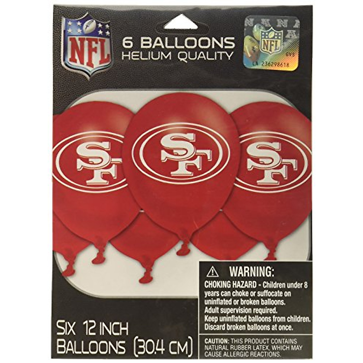 12" San Francisco 49ers Printed Latex Balloons | Multicolor | 6 Pcs