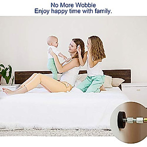 4PCS Bed Frame Anti-Shake Tools,Adjustable Bed Frame headboard stoppers AntiShake Fixer,with 8 Hex Nuts No More Wobble,Telescopic Support Stabilizer for Room Wall,for Beds Sofas Cabinets,Easy Install