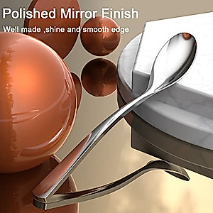 Coffee Spoons ,4-Piece GLAMFIELDS Teaspoons with a Long Handle, 6.1"Demitasse Espresso Spoons Set Food Grade Stainless Steel Small Serving Spoons for Dessert