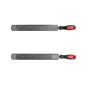 QWORK 14" Farrier Rasp File Double-Sided Hoof File, Farrier Hoof Rasp with Rubber Handle, Goat Rasp Pig Hoof File, Horse Equine Rasp Hoof, Horse Hooves and Pig Hooves, Improved Precision Edges