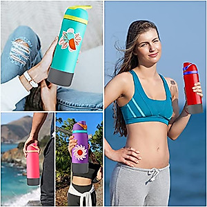 BABORUI 2Pcs Water Bottle Boot Compatible With Owala Water Bottle 24oz, Protective Silicone Boot Sleeve for Owala Freesip, Twist, Flip Water Bottle (Grey)