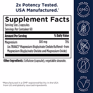 Designs for Health Magnesium Glycinate Complex - Chelated Magnesium Bisglycinate + High Absorption Magnesium Oxide for Heart Health, Immune Support & Bone Strength - Vegan (120 Capsules)