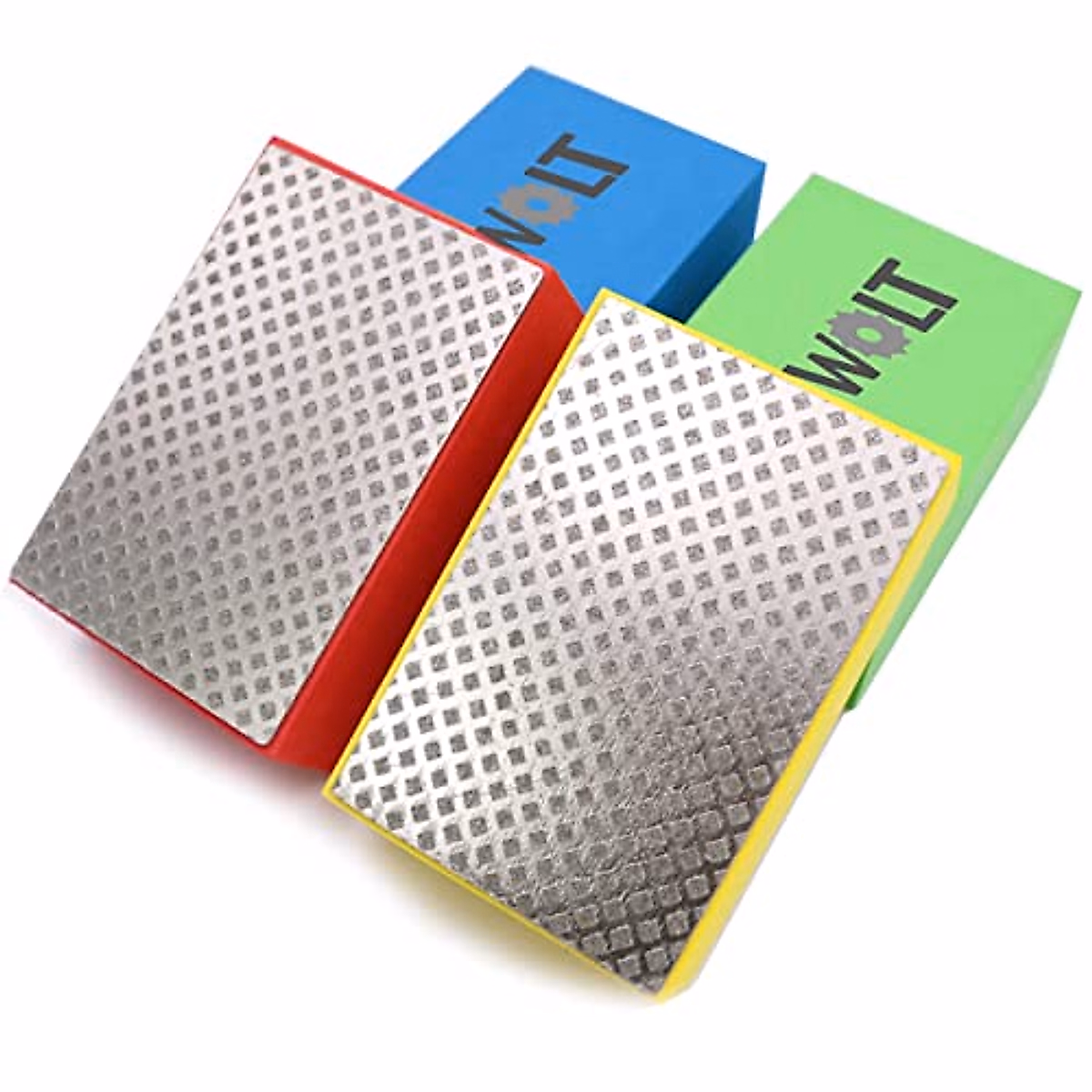 KEEYWOLT Diamond Hand Polishing Pads extremely Sharp Sanding Block Kit For Sanding Ceramic Tile Concrete Glass Stone Granite Marble-60#,100#,200#,400# 4Pcs(Grid)