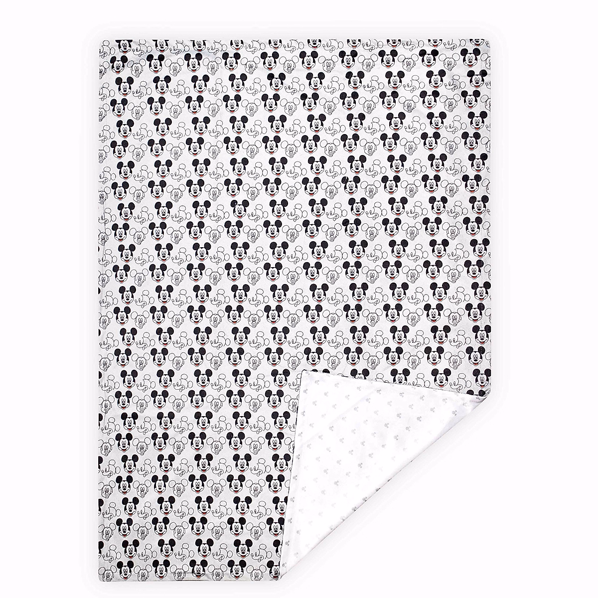 Cudlie Disney Baby Boy Mickey Mouse Baby Blanket Double Sided Mink with Grey Micky Print (30x40)