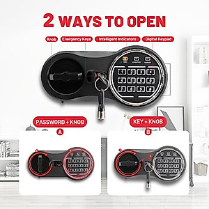 ZKH Safe Box, 1.5 Cubic Feet Money Safes with Digital Keypad Lock and Removable Shelf, Security Home Safe for Money, Documents, Jewelry, Valuables