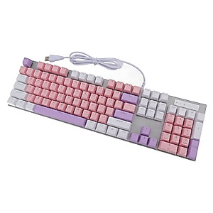 Huleo Mechanical Gaming Keyboard, 26 Backlight Modes 104key Mechanical Keyboard for PC Blue Switch