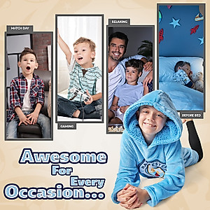 Manchester City F.C. Hoodie, Oversized Hoodie Blanket, Soccer Gifts for Boys Blue