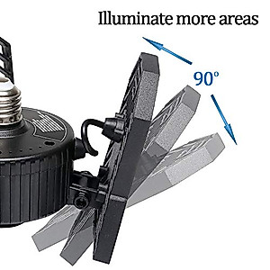 Mopzlink Garage Light, Deformable Multi-Direction LED Garage Ceiling Lights 6000 Lumen, Tribright 60W LED Garage Lighting, Garage Basement Warehouse Ceiling Light Fixture (6000K, Daylight)