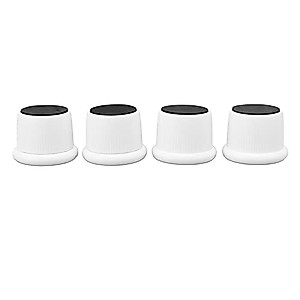 ABS Bed Furniture Risers, 4 Pack White Furniture Riser, Heavy Round Bed Risers Wear Resistant Non Slipfurniture, Sofa, Table, Chair, Cabinet, Armchair (White)
