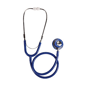 MABIS Stethoscope, Lightweight, Adult, Dual Head for Intake and General Examination with Large Diaphragm for High Frequencies or the Bell for Low Frequencies, 22 Inch Y Tubing, Blue