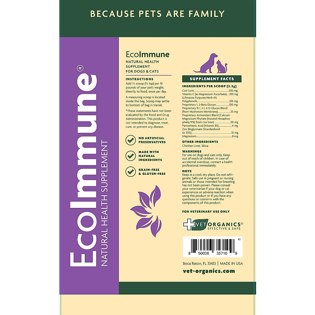 Immune System Support Supplement for Dogs & Cats. Natural, Vital Ingredients to Support a Healthy Pet Immune System. Simply Add to Pets Food. Packaging May Vary. (4 oz)