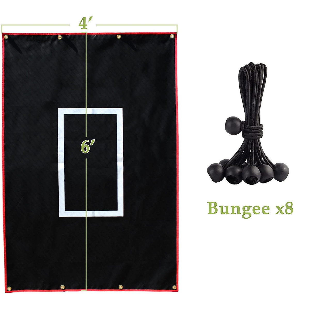 Mini Tang Baseball Batting Cage Backstop Baseball Softball Backstop with Strike Zone and Catcher Image 4'x6' Waterproof Baseball Backstop for Pitching.