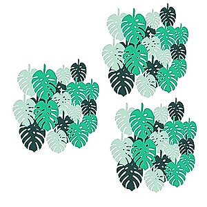 VOSAREA 3 Sets 120pcs Decorative Cardstock Palm Leaves Faux Plants Gift tag Hawaiian Palm Leaves Tropical Leaf Banner DIY Palma Leaf Paper Palma Leaf Artificial Paper Cut Decorative Paper