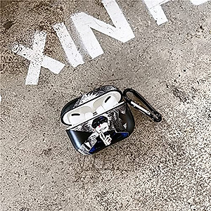 Anime Headphone Case Satoru Gojo TPU IMD Shock-Proof Earphone Case Cover with Keychain for Airpods Pro Black