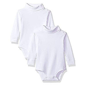 Spasilk Baby 2 Pack Baby Turtleneck T-Neck Long Sleeve Bodysuit