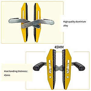 OKVEQUIP 2PCS Double Handed Stone Carrying Clamps Heavy Duty Panel Clamps for Granite Slab Glass Slab Plywood Lifting Tool Ceramic Marble and Plastic Metal Lifter