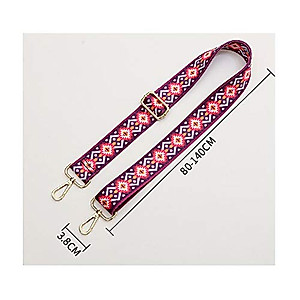 Umily Adjustable Length Handbag Purse Strap Guitar Style Multicolor Canvas Replacement Strap Crossbody Strap, No.16, Medium