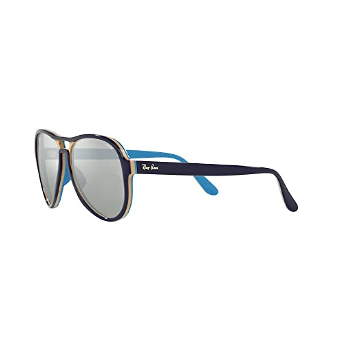Ray-Ban Men's Rb4355 Vagabond Evolve Polarized Aviator Sunglasses, Blue Creamy Light Blue/Photochromic Grey Mirrored Grey, 58 mm