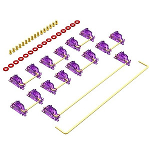 DUROCK Stabilizers V2, Screw in Stabilizers with 2u 6.25u 7u Wires, PCB Mount Keyboard Stabilizers for Mechanical Keyboards (V2 Purple 100% Kit)