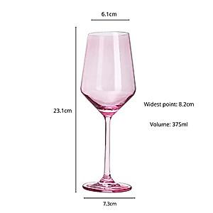 Pink Colored Wine Glass Set, 14 oz Glasses Set of 6, Birthday Gift, Wife, Girlfriend, Mom, Blush Colored Tall Stemmed, Water Glass, Color Tumbler, Pretty Viral Beautiful Glassware - Blushed Pink