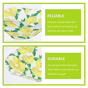 Luxshiny Kitchen Mittens 2pcs Microwave Bowl Hugger Hot Bowl Holder Oven Plate Huggers Potholders Hot Pads Trivets Mat Food Warmer for Soup Bowl Cozy Bowl Kitchen Pots