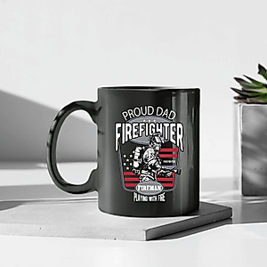 Gift for Proud Fireman Dad Fun Fireplay 11oz 15oz Black Coffee Mug