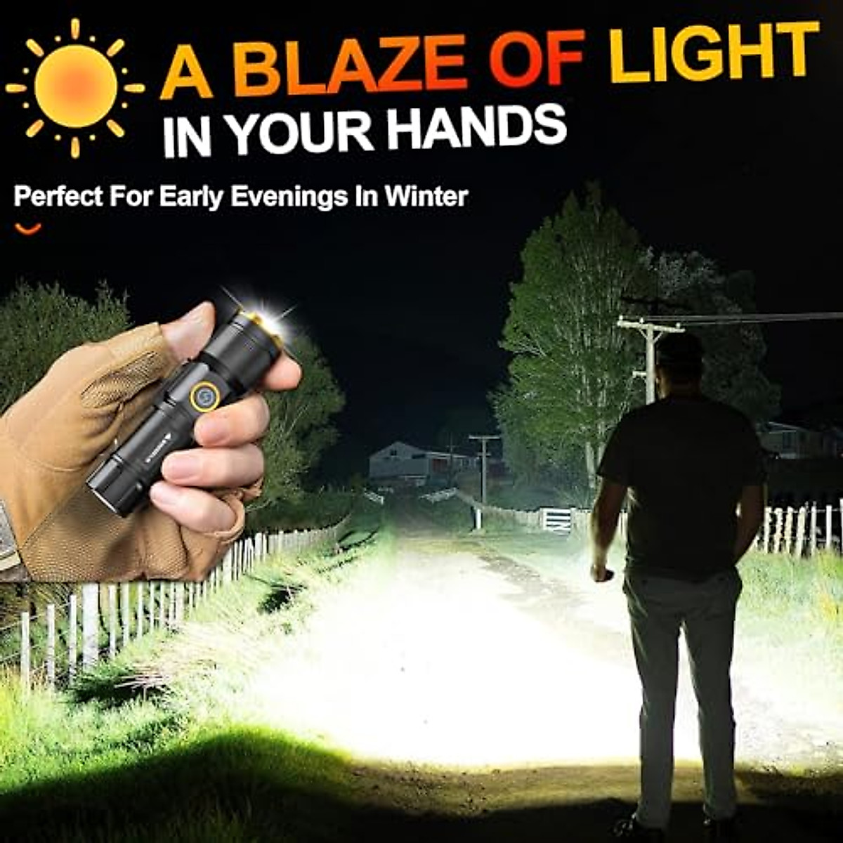 Sogdeco Rechargeable Flashlights High Lumens, Super Bright Small LED Flash Light, 26 Hours Long Lasting, 4 Lighting Modes, Magnetic Zoomable Pocket Flashlight for Emergencies Home Camping (2 Pack)