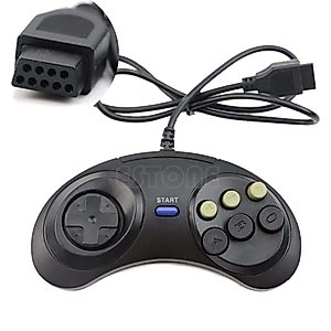 6 Button Wired Controller Pad Gamepad for Mega Drive Megadrive Sega MD Genesis