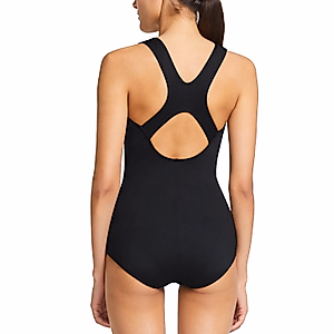 BALEAF Women's One Piece Bathing Suit Conservative Athletic Racerback One Piece Training Swimsuit Swimwear Black 36