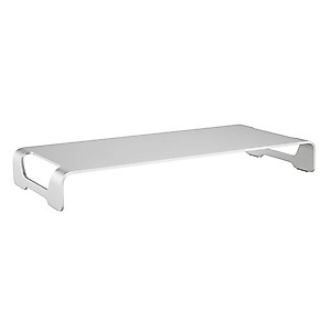 Progressive Desk - Long Slim Aluminium Monitor Riser - 19.7" x 8.3" x 2.5" - Weight Capacity 44 lbs - Non-Slip Silicon Pads