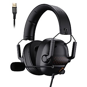 SENZER SG550 USB Folding Gaming Headset for PC, Portable, 7.1 Surround Sound Headset for Computer with Noise Canceling Microphone, for Laptop