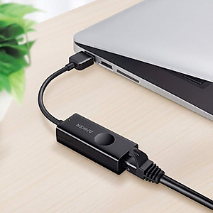 Anker USB 3.0 to RJ45 Gigabit Ethernet Adapter Supporting 10/100/1000 bit Ethernet, Compatible with MacBook Pro 2015, MacBook Air 2017, and More