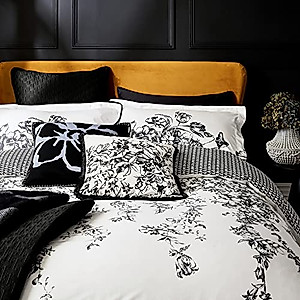 Ted Baker Bedding Full Queen Duvet Cover Set Cotton 3-Piece Breathable All Season Flowers Button Closure Soft Sateen 92 x 96 Inches Elegance Floral, Full/Queen, Ivory