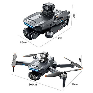 RKSTD Drone With Camera For Adults - With Obstacle Avoider, Foldable RC Drone, HD FPV RC Drone, Altitude Hold, Headless Mode, Brushless Motor, Follow Me, Gift For Adult Beginners