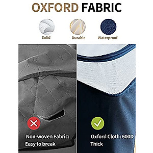 Clothes Storage Boxes Bins - 72L x 2 Large Organizers With Steel Frame , Tulab Foldable Oxford Containers Set, Clear Window & Reinforced Handles, Waterproof, for Closet, Bedding, Blankets (2-Pack, 20.07”x 15.73” x 14”)