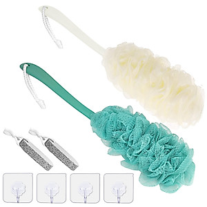 Back Scrubber for Shower, Long Handle Back Loofah Shower Brush, Bath Brush for Women Men, Soft Nylon Mesh Back Cleaner Washer, Loofah Sponge Exfoliating Body Scrubber for Skin Care