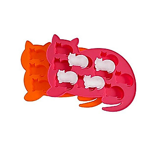 LYWOO Cat Shaped Silicone Ice Cube Molds and Tray, Pack of 2