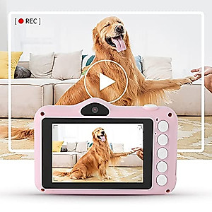 Kids Digital Camera, Children Digital Selfie Camera, with 1080p Front and Rear Dual Cameras, for Record Life, for Toddler, 3-10 Year Old Boys and Girls