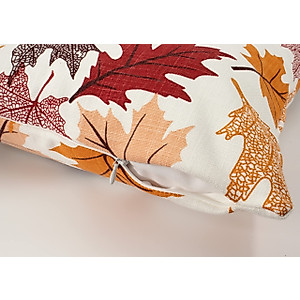PurpleEssences Autumn Decorations Fall Porch Outdoor Throw Pillow Covers Décor Maple Leaves Farmhouse Cushion Cases 18 x 18 Inch Set of 2 for Home Couch Sofa Patio Bench - Maple Leaves