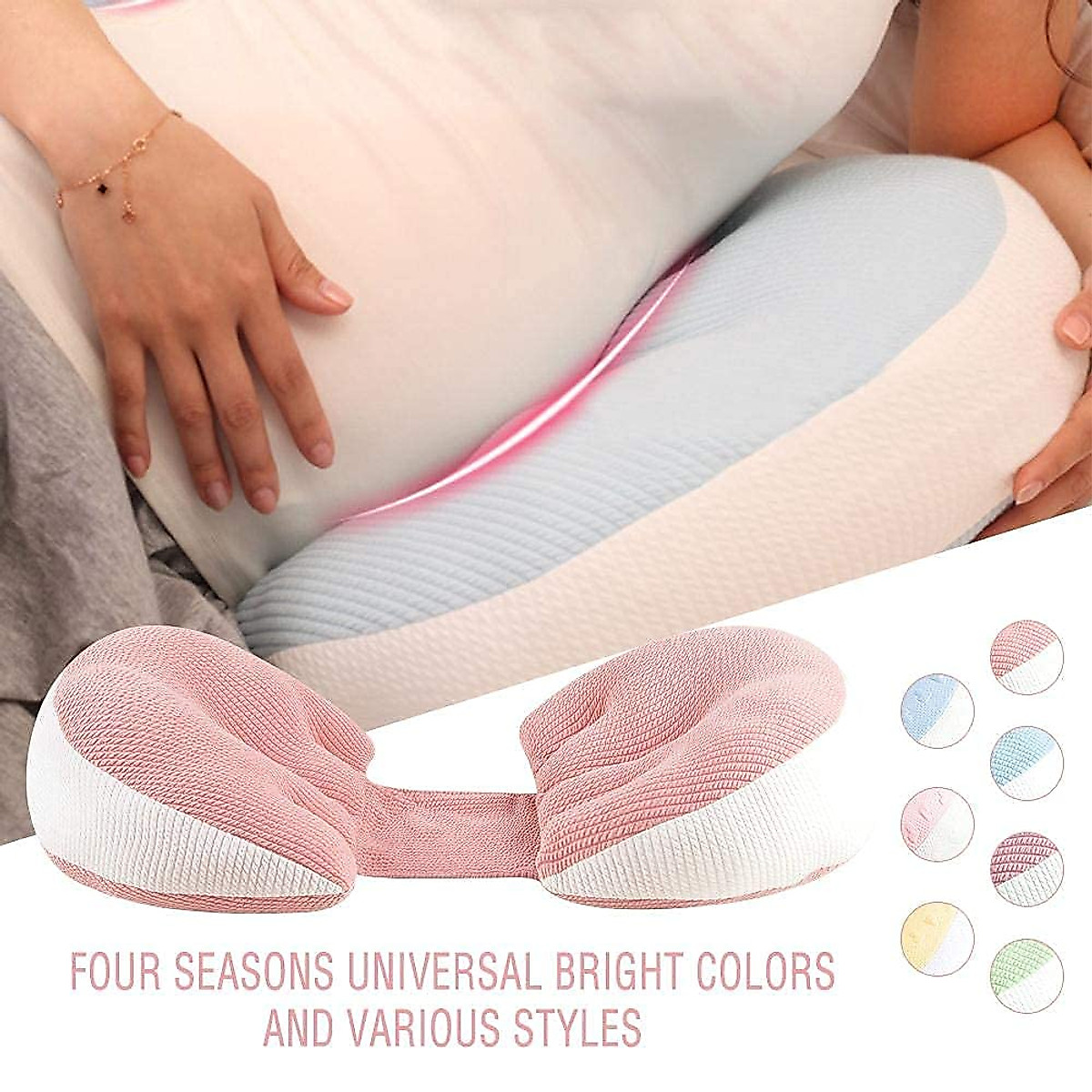 Side Sleeper Pregnancy Pillow, Side Sleeper Maternity Belly Support Pillow, Pregnancy Double Wedges for Body, Belly, Back Support, Maternity Pillow with Detachable Wedges