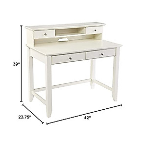 SEI Furniture Barberry w/Storage Secretary Desk, White