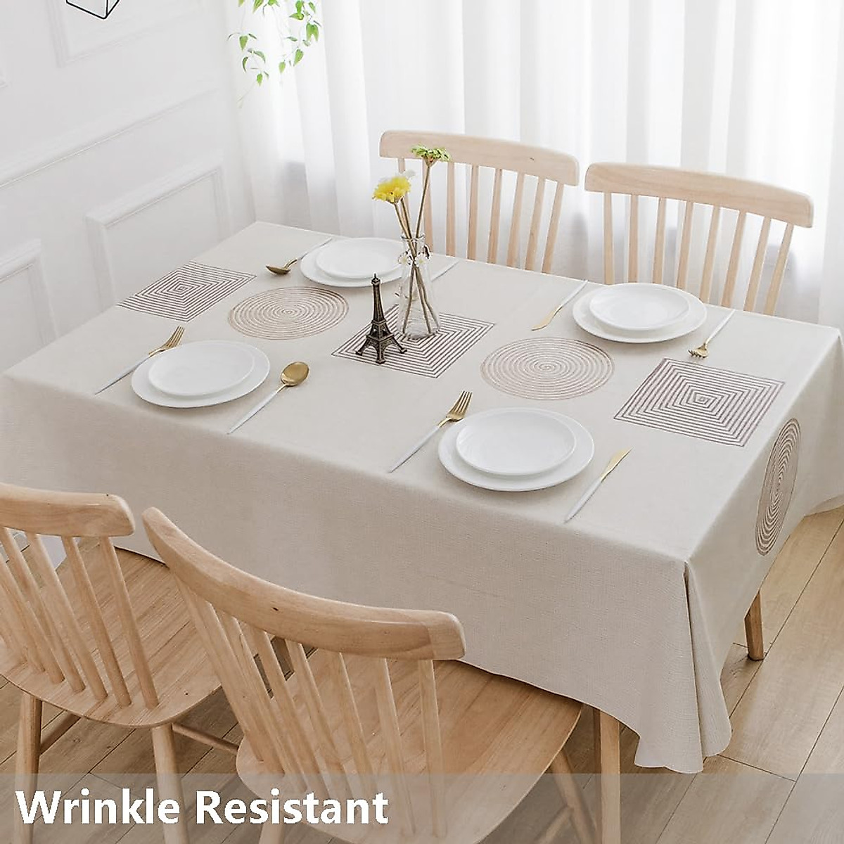 TruDelve Heavy Duty Vinyl Table Cloth Plastic Table Cloth for Kitchen Dining Table Wipeable PVC Waterproof Tablecloth for Rectangle Table(54"x72",Geometry)