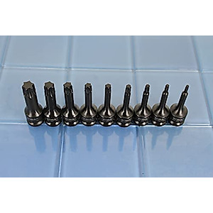 TEMO T40 3 Inch Long Torx Star 6 Point Black Impact Bit Socket Auto Repair Tool 1/2 Inch Square Drive