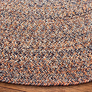 SAFAVIEH Braided Collection 3' Round Terracotta / Ivory BRD701P Handmade Country Cottage Reversible Cotton Area Rug